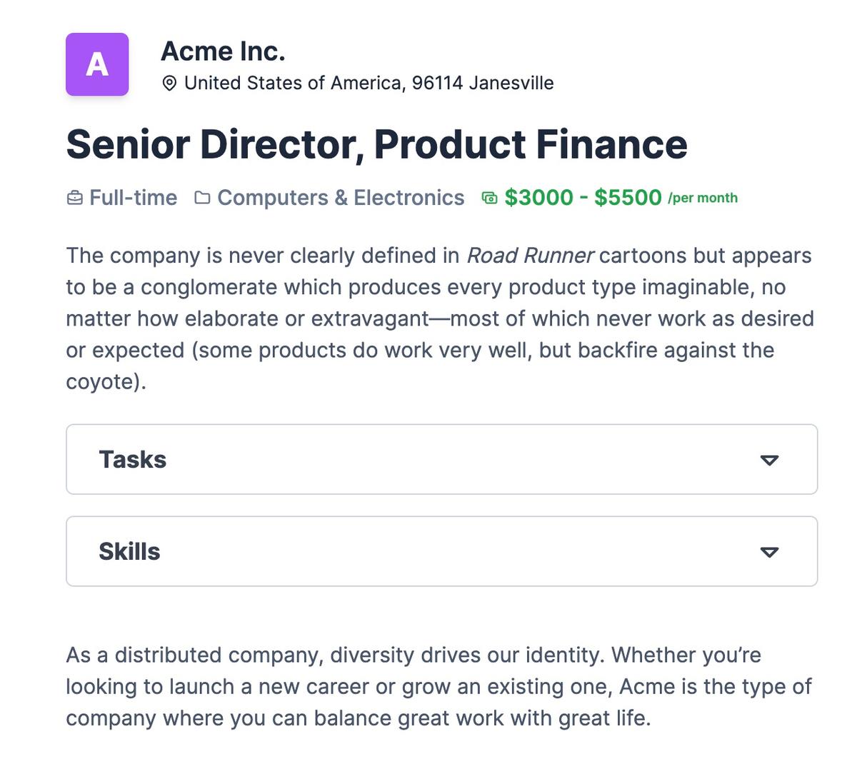 Create your job listings, add salary, title, category, employment type ...